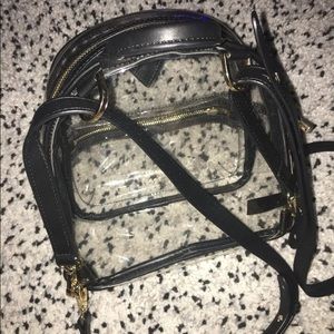 Guess Bags | Pvc Clear Plastic And Black Mini Guess Backpack | Poshmark